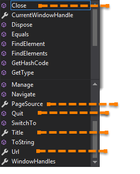 IWebDriver Browser Commands in C#